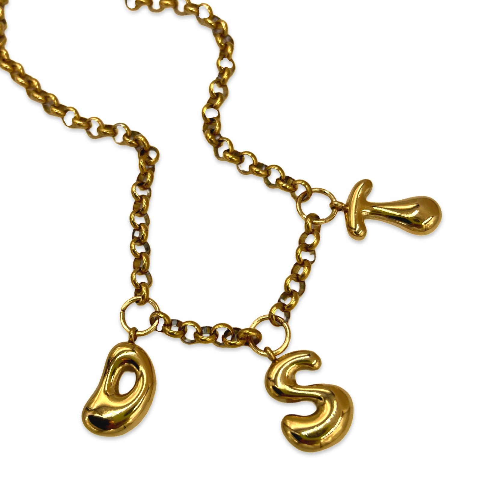 Delta Bubble Letter Necklace